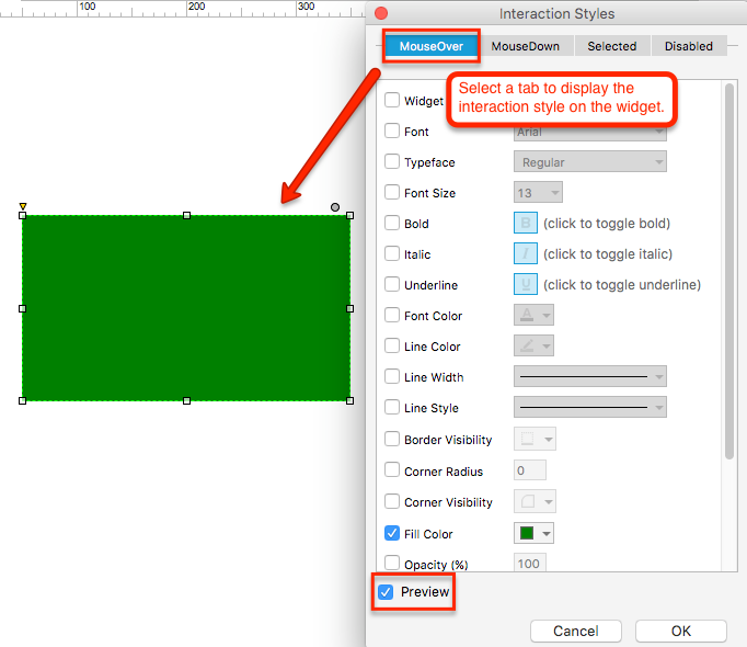 Where does interaction style preview icon go? - Axure RP 8 - Axure Forums