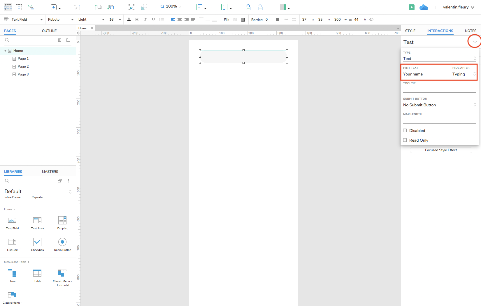 Edit field hint - Axure RP 9 - Axure Forums