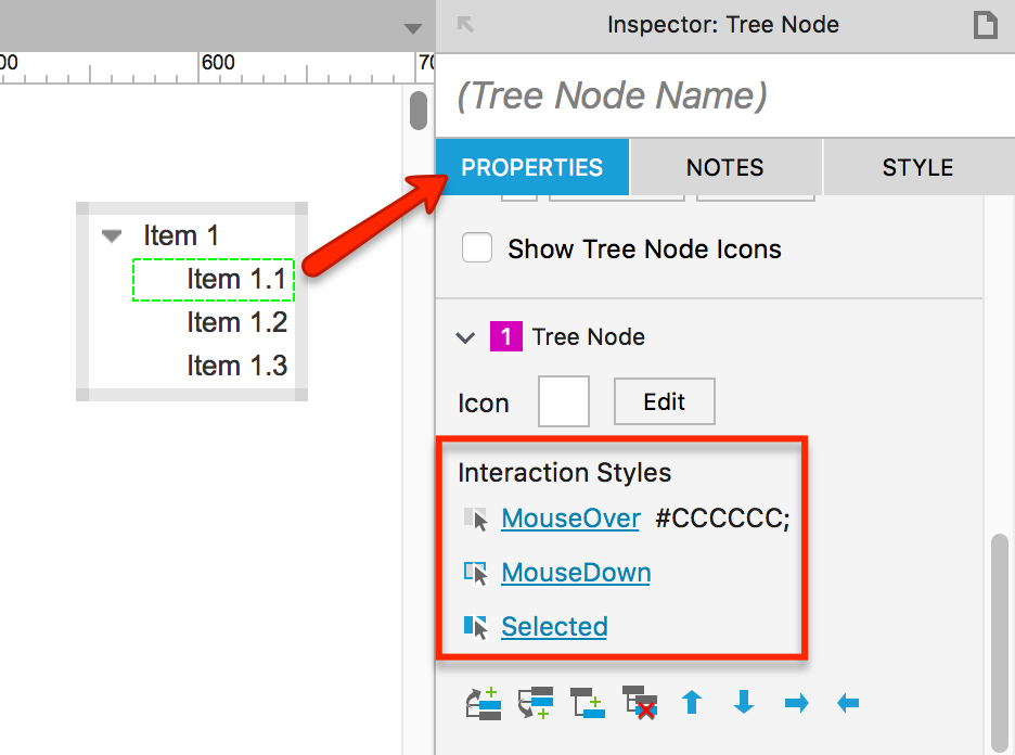 Showing a tree node as selected on mouse hover and click - Axure RP 8 ...